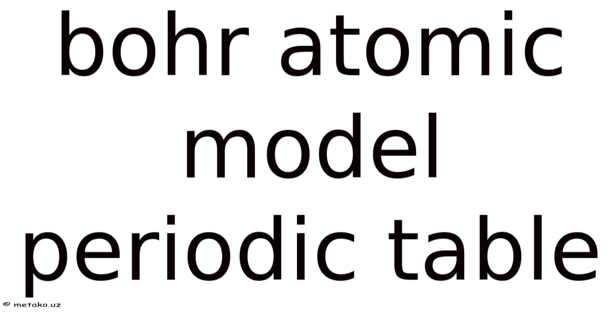 Bohr Atomic Model Periodic Table
