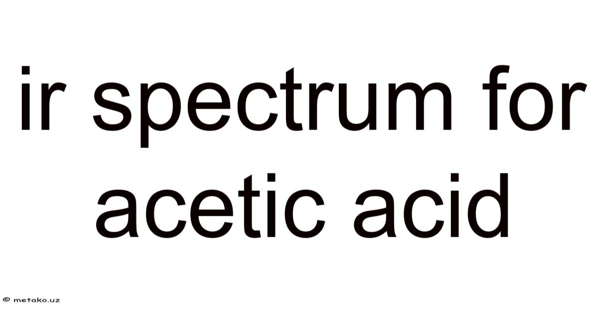 Ir Spectrum For Acetic Acid