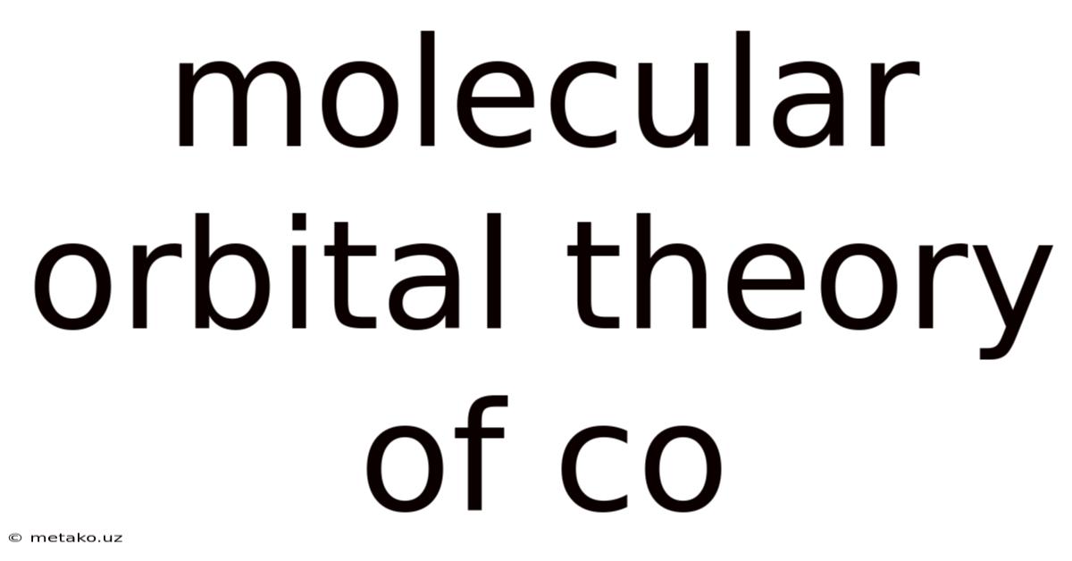 Molecular Orbital Theory Of Co